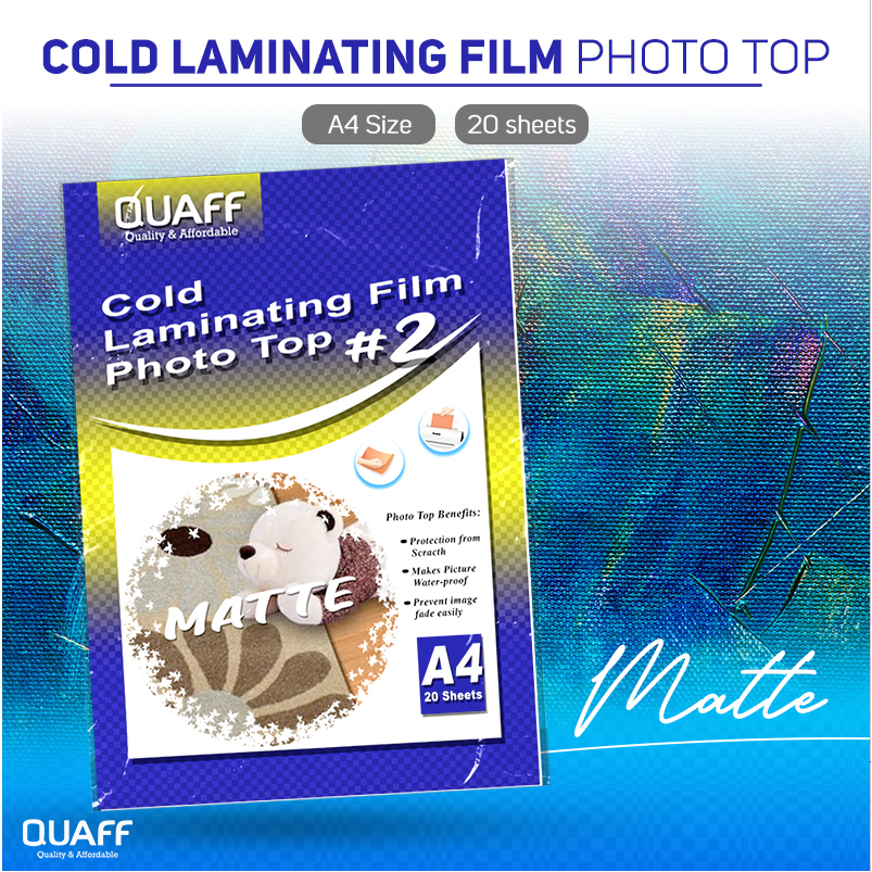 QUAFF Photo Top Cold Laminating Film A4 Size (20 sheets per pack ...