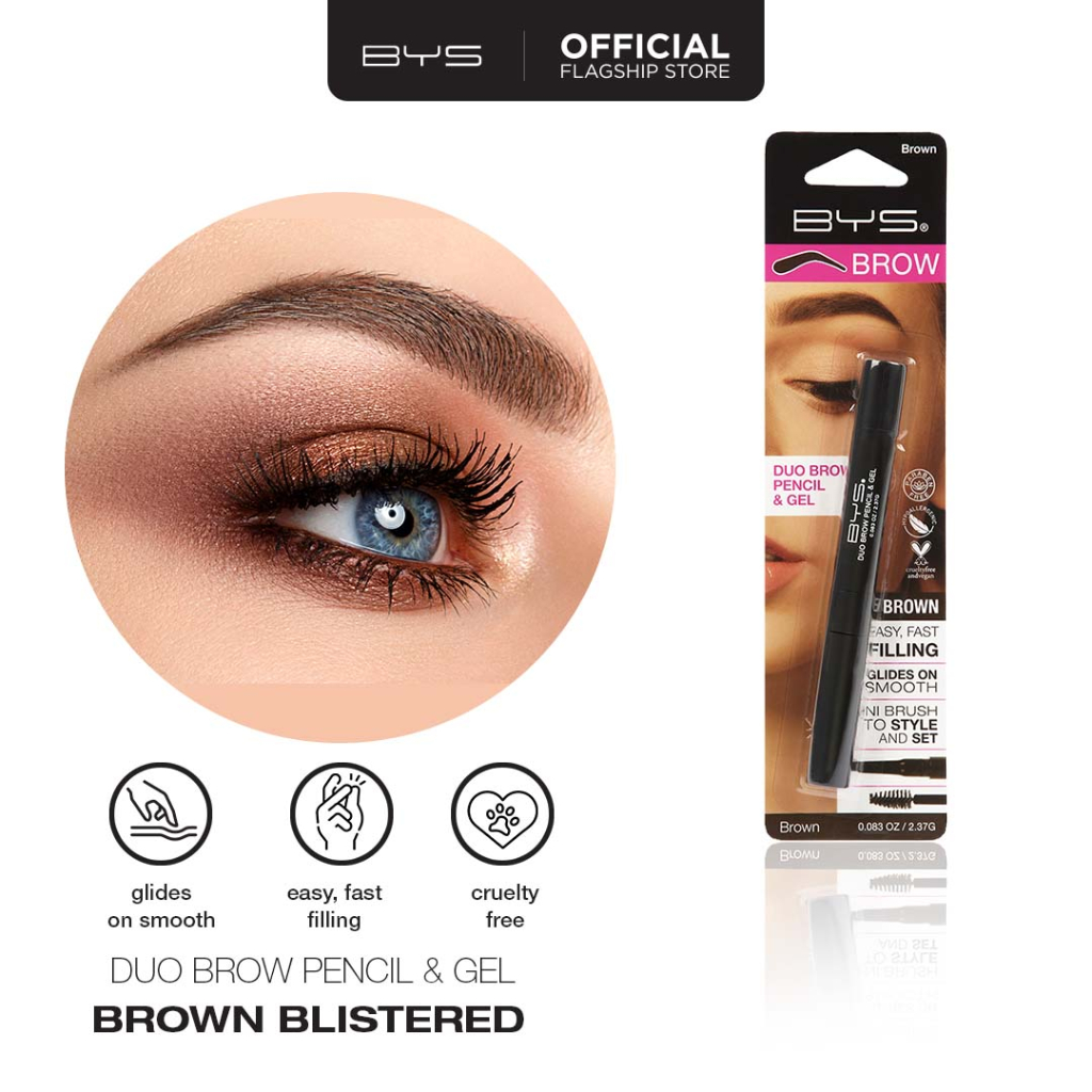 BYS Duo Brow Pencil & Gel Brown Blistered | Shopee Philippines
