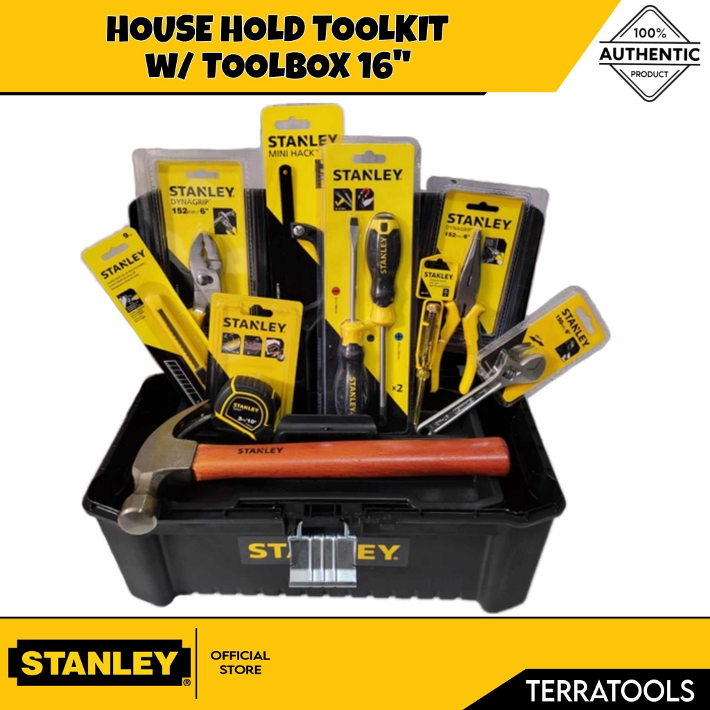 STANLEY House Hold Tool Kit With Tool Box 16" | Shopee Philippines
