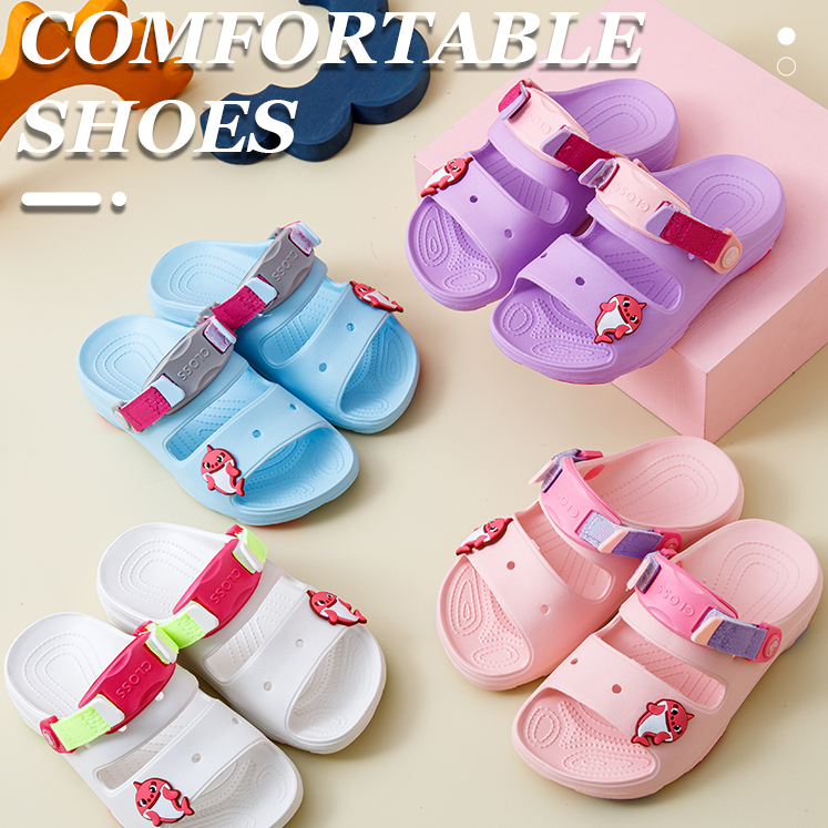 𝐂𝐋𝐎𝐒𝐒.𝐏𝐇 Shark Rubber Summer Slipper With Back Strap Sandals For Kids ...