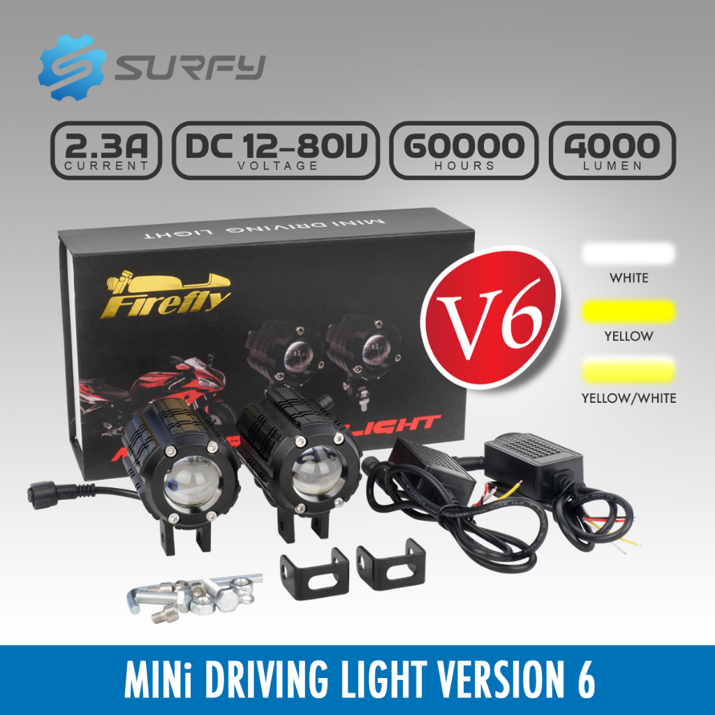 Firefly Mini Driving Light V6 4Wires High and Low Beam White and Yellow ...