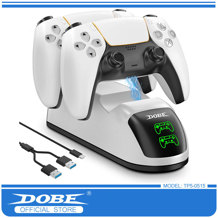 Dobe PlayStation PS5 DualSense Controller Fast-Charge Charging Station with LED indicator TP5 ...