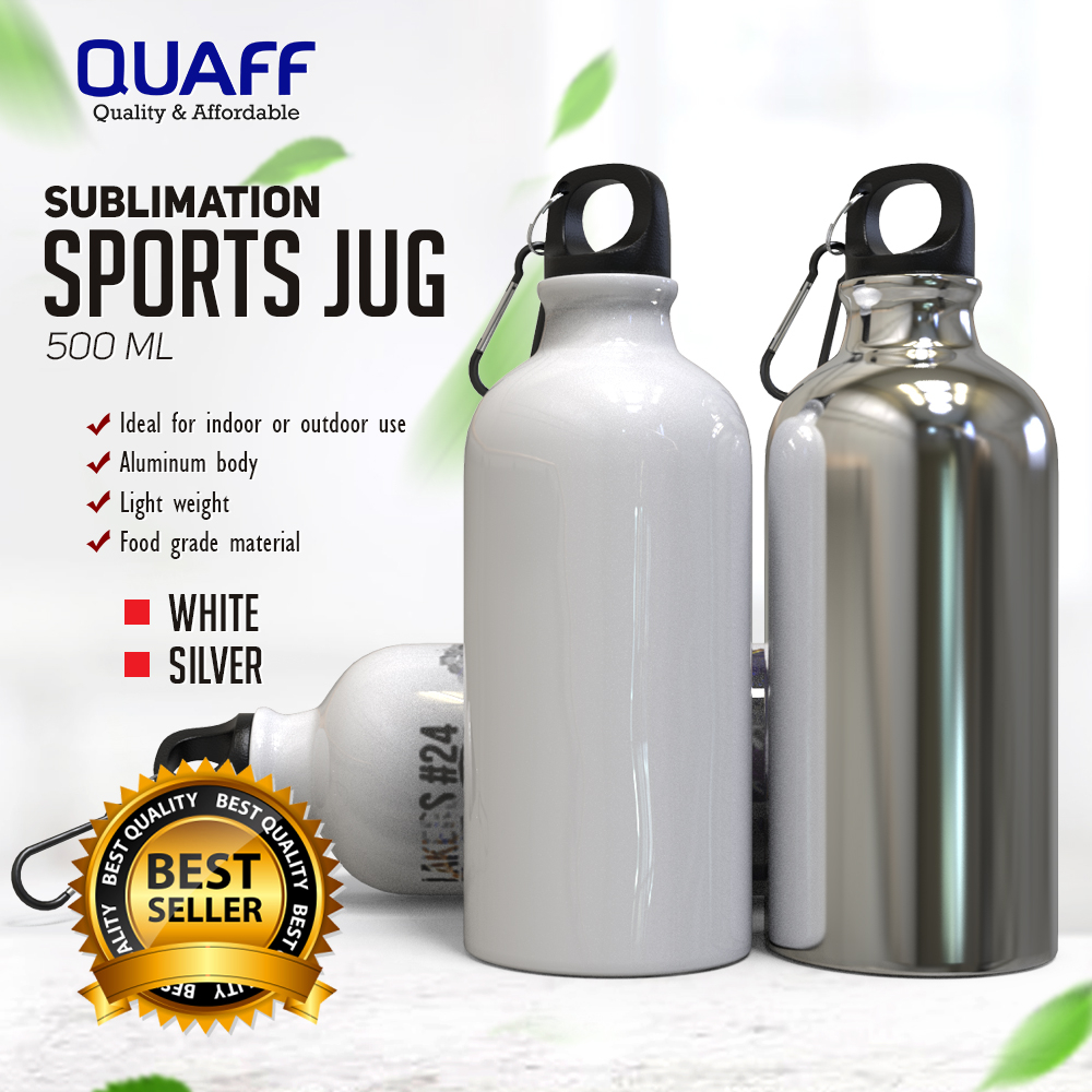 QUAFF Sublimation Printable Sports Jug White / Silver 500ml - 600ml ...