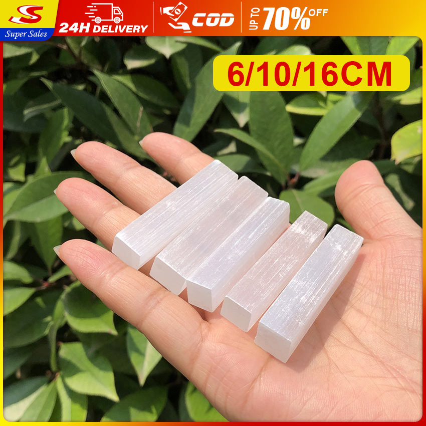 【CLEARANCE】6 10 15cm White Selenite Wand Natural Gypsum Stick Crystal ...