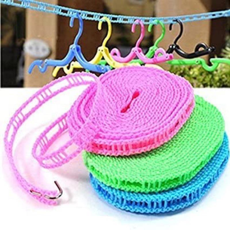 5M Portable Clothesline Outdoor Laundry Hangers Rope Washing Line ...