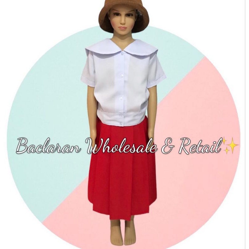 Terno Palda Blouse School Uniform ( Red ) | Shopee Philippines