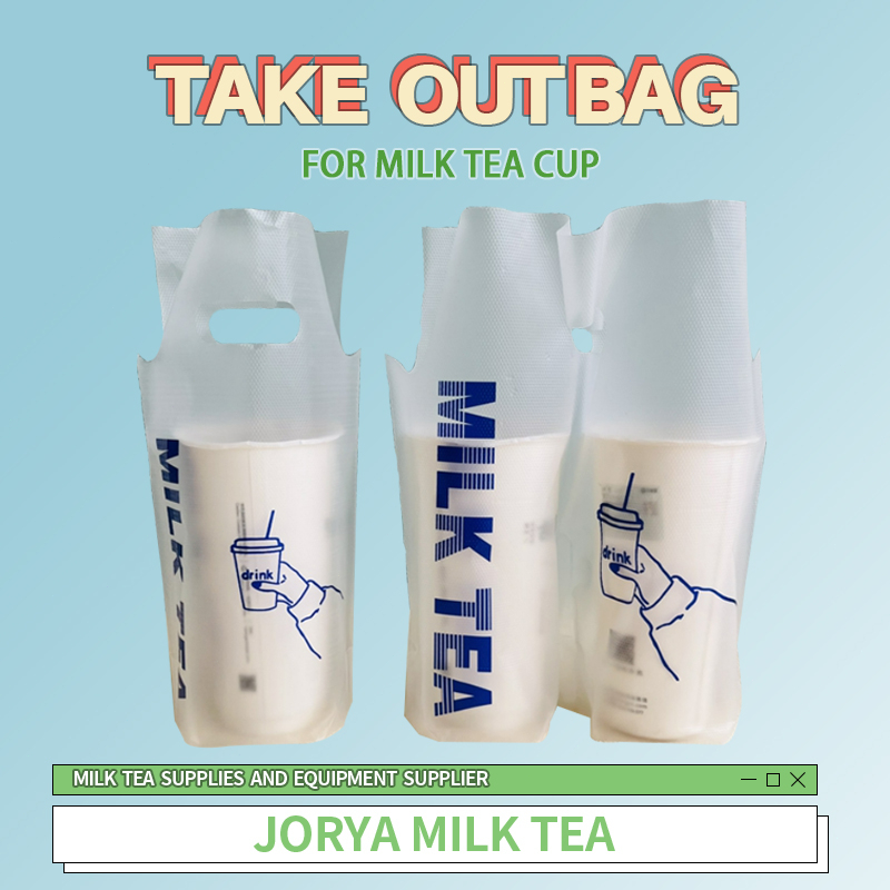 100Pcs Take Out Plastic Bag For Milk Tea Cup Coffee Cup Plastic ...