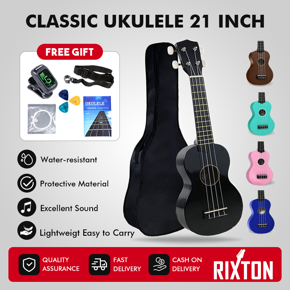 Rixton Ukulele 4 Strings Soprano Spruce Basswood Guitar Set Complete ...
