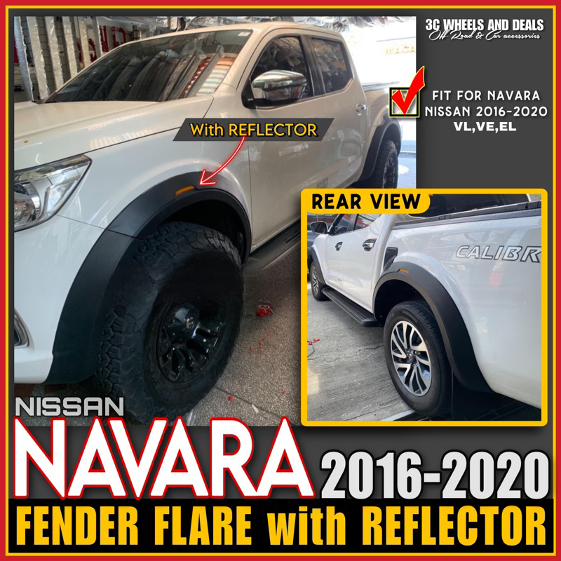 NISSAN NAVARA 2016-2020 SLIM FENDER FLARE WITH REFLECTOR | Shopee ...