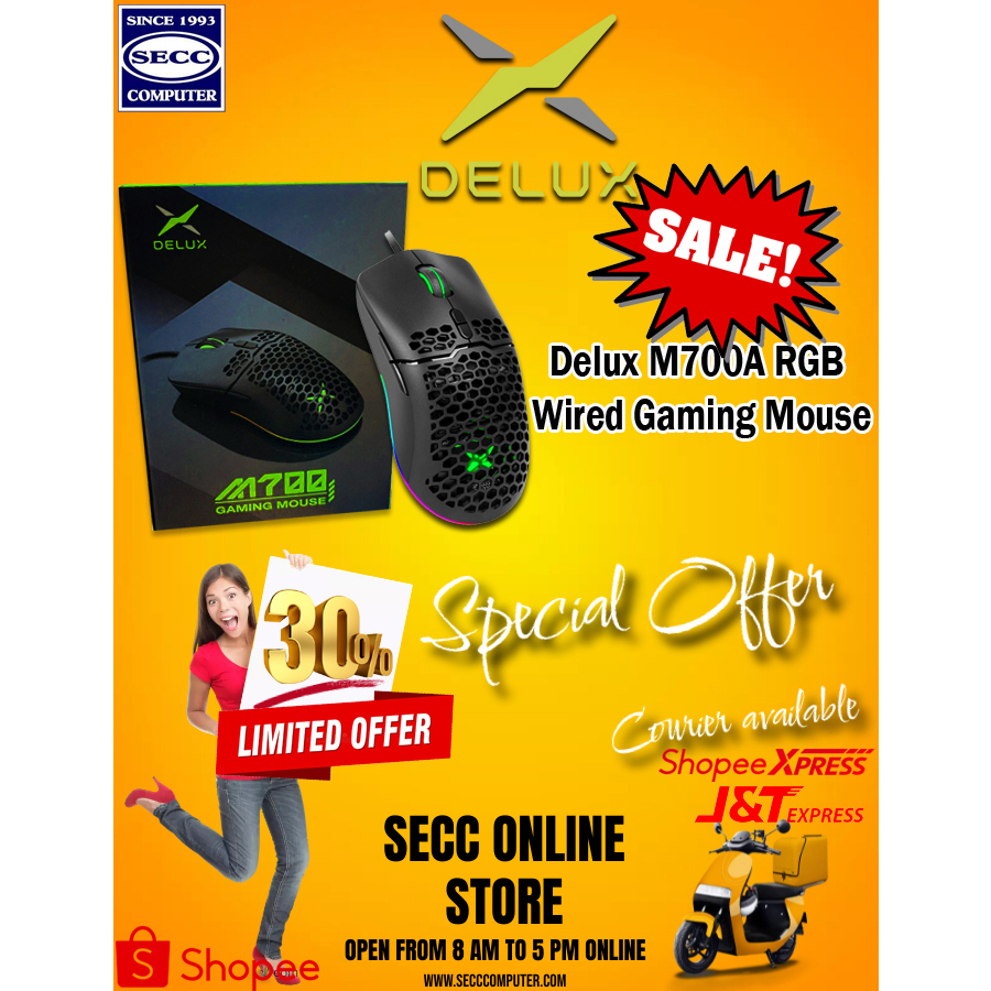 Delux M700A RGB Wired Gaming Mouse Honeycomb Design | Shopee Philippines