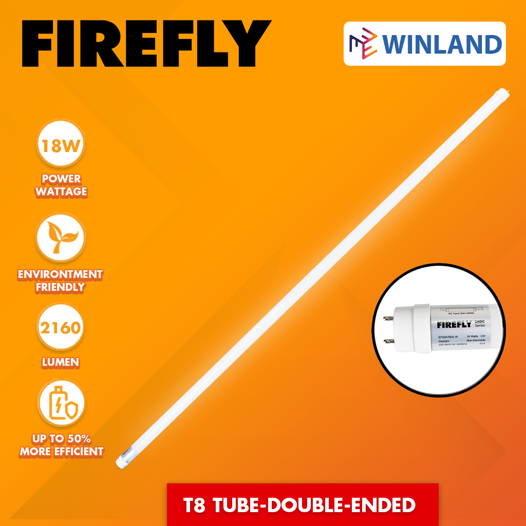 FIREFLY by Winland T8 Tube-Double-Ended (18W / 220-240V) Daylight ...