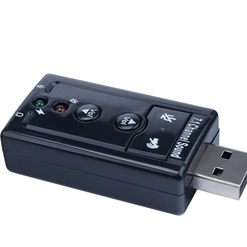 USB Virtual 7.1 Channel External Sound Card Mini 3D External USB Audio Sound Card Adapter For PC ...