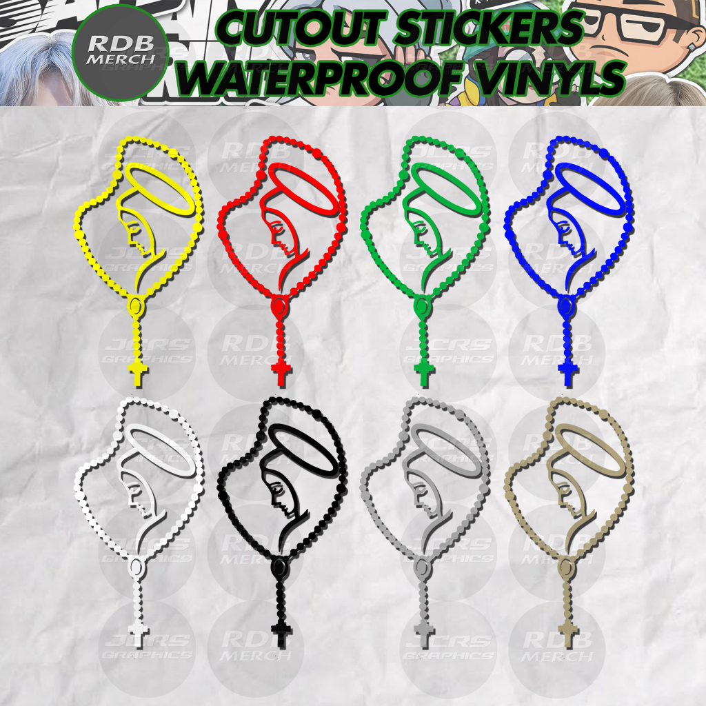 Virgin Mary Rosary Religious Decal Cutout - Custom stickers New Color ...