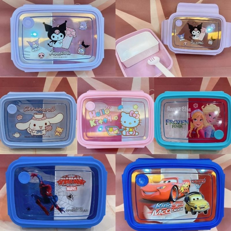 Sanrio Character Lunch Box Glass with Spork Lunchbox Hello Kitty ...
