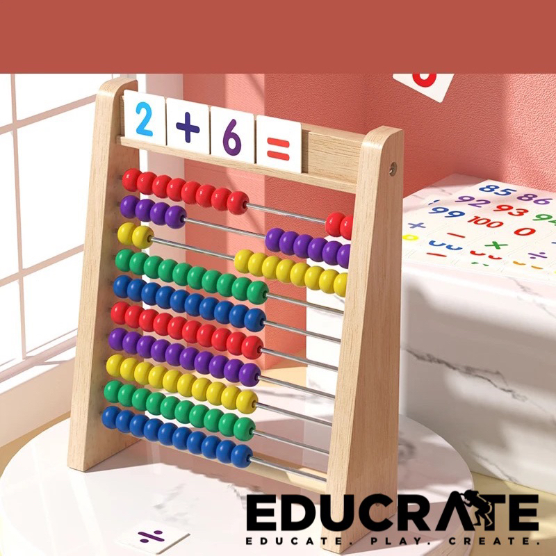 educratePH 10 row Wooden Abacus Arithmetic Kids Toddler number math ...