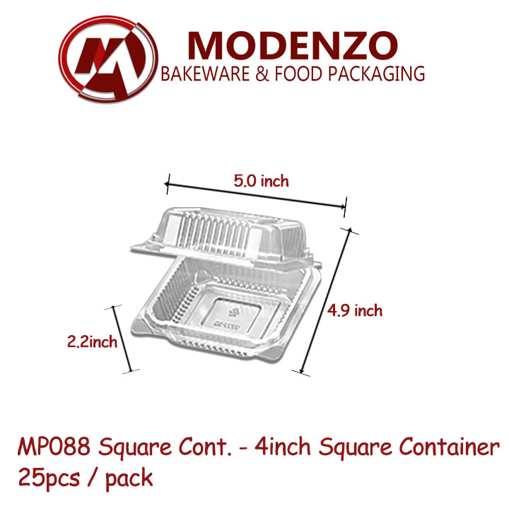 MP088 Square Cont. - 4inch Square Container (25pcs per pack) | Shopee ...