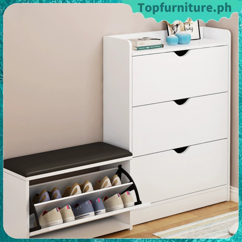 COD Modern Shoe Cabinet Flip Shoe Rack Door Side Shoe Organizer With ...