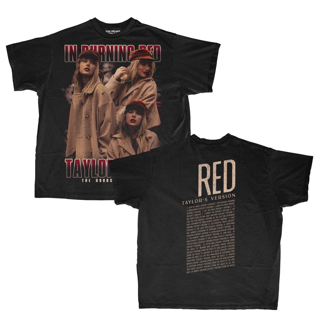 Vintage Taylor Swift Oversized Tee in Red with Bow Detail and Lover's ...