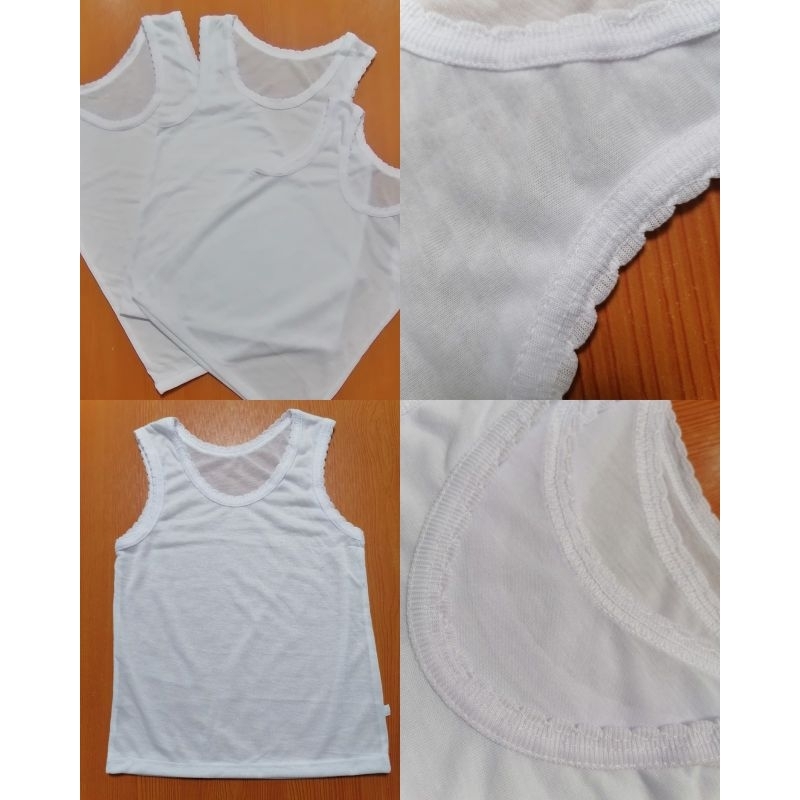WHITE SCALLOP SANDO FOR GIRLS SCHOOL UNIFORM INNER SANDO | Shopee ...