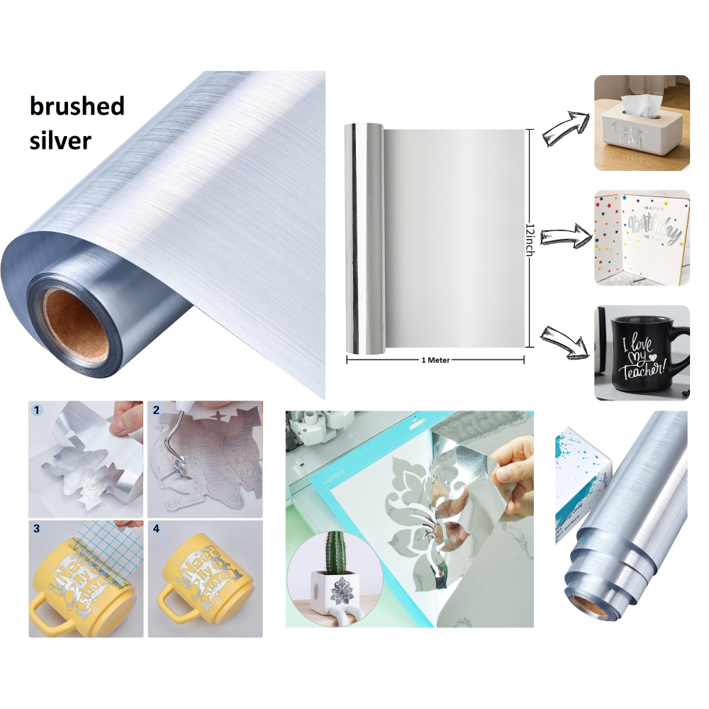 1 Meter l SILVER l Vinyl Stickers l Waterproof l Outdoor l Indoor l for ...