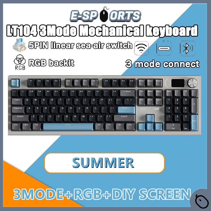 Langtu LT104 Mechanical keybaord RGB backlit Hotswap Knob DIY Screen ...