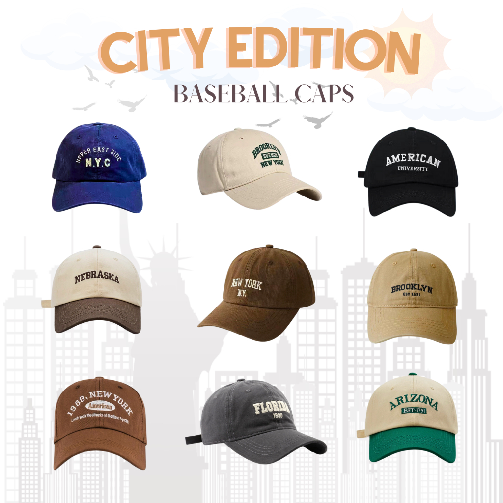 CITY EDITION FASHION BASEBALL CAPS FOR MEN&WOMEN (LINK 1) | Shopee ...