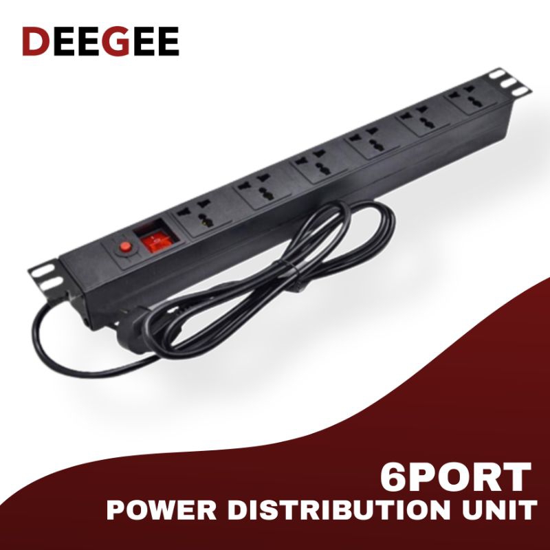 8 Slots and 6 Slot Universal Plastic Rack Mount PDU Power Distribution Unit for Data Cabinet ...