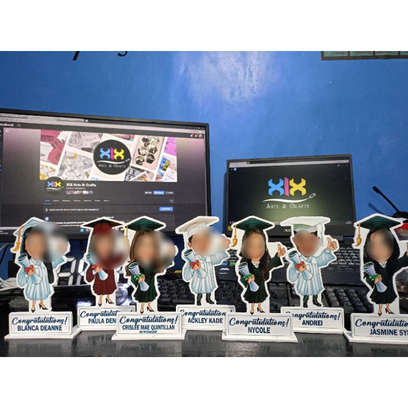 Mini Standee Graduation Gift Souvenir Personalized Caricature 7 inches ...
