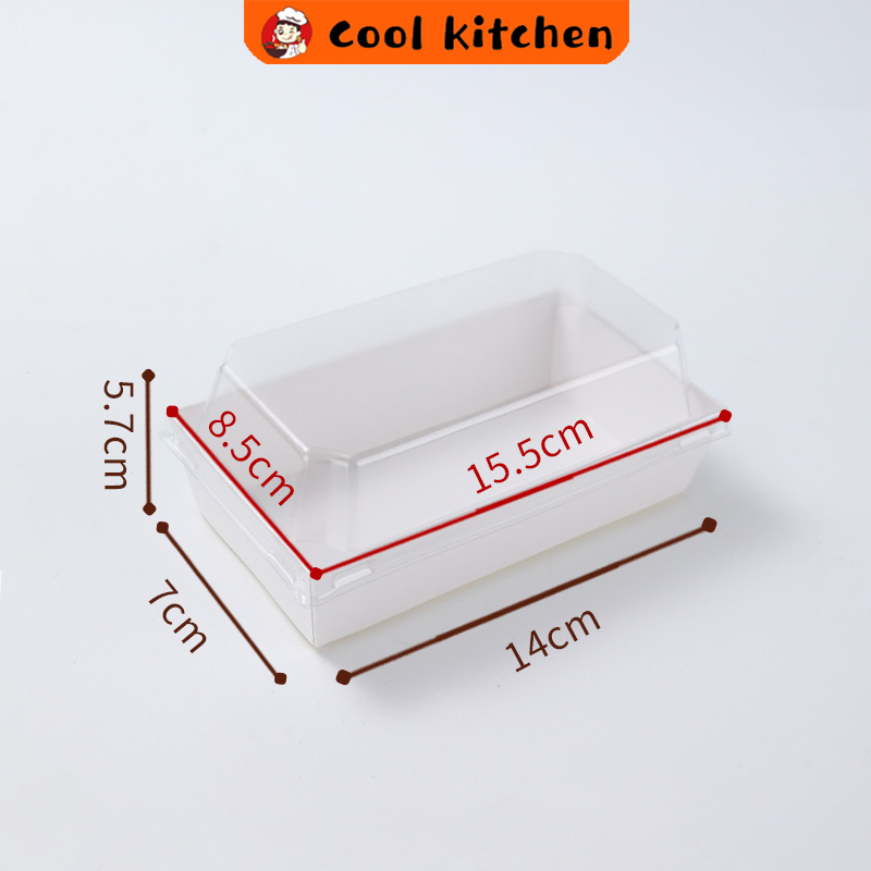 Square Cake Sandwich Box Square Kraft Box Transparent Pastry Box ...