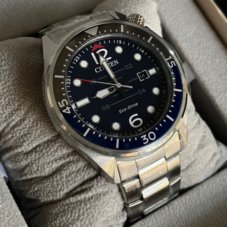 Citizen Watch Eco-Drive AW1716-83L Seaplane Uomo Blue Dial Silver Steel ...