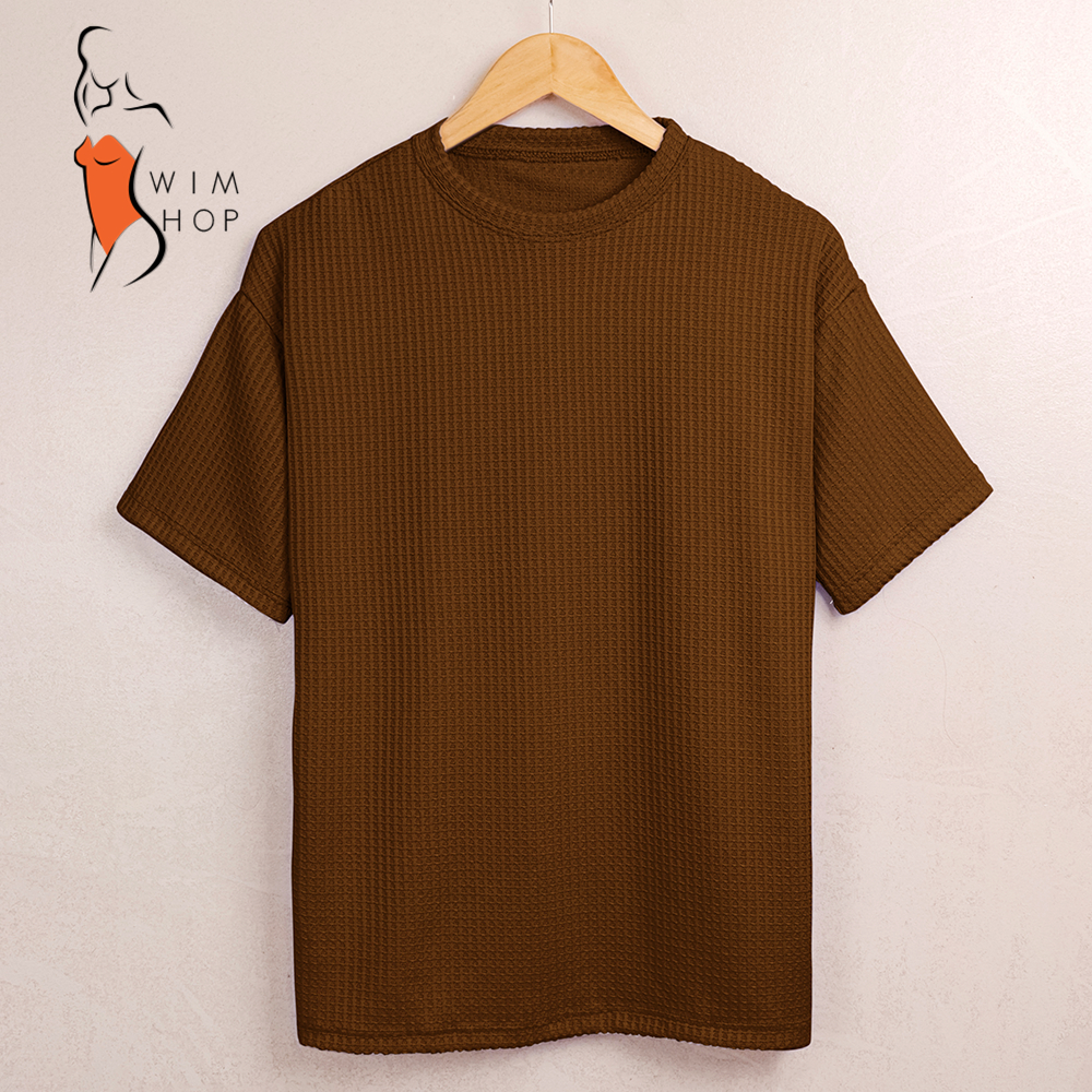 SS Jack Round Neck Waffle Knitted T-Shirt Up to Plus Size for Men ...