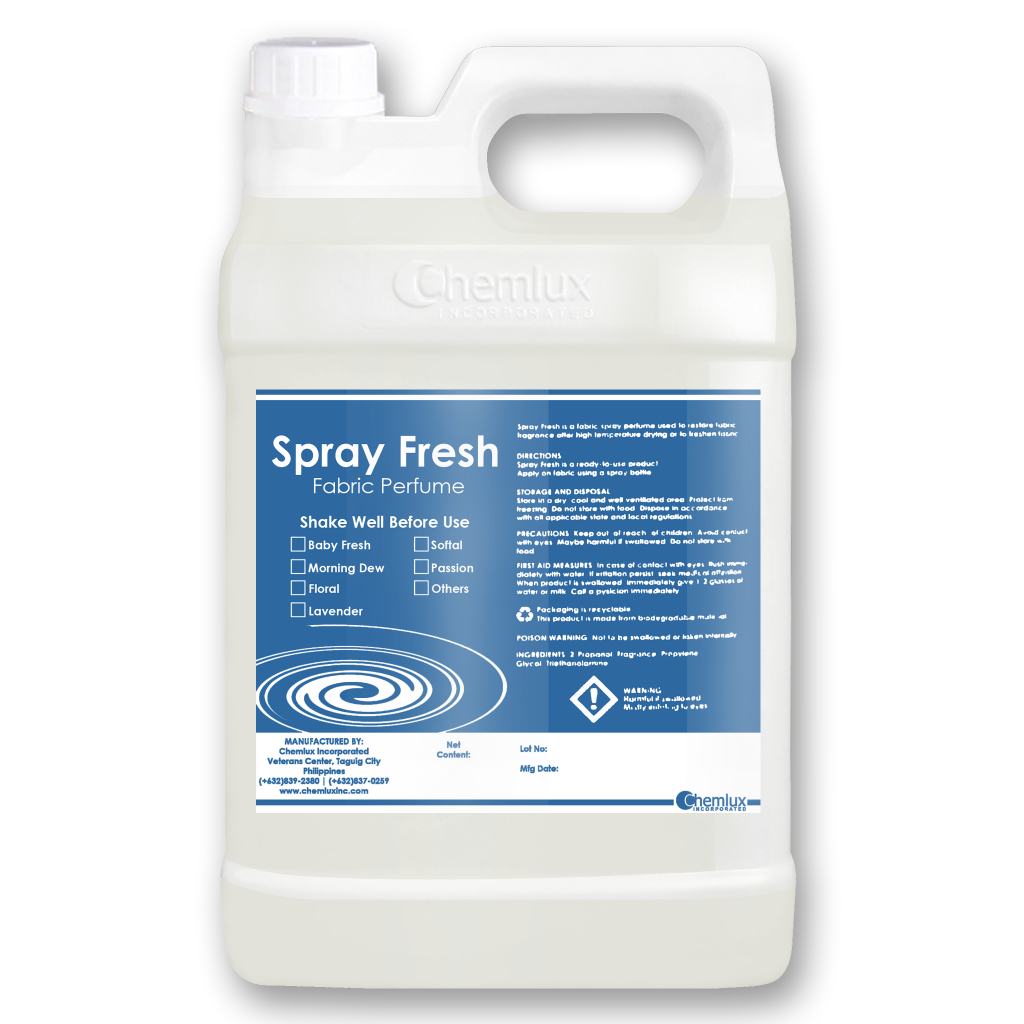 Fabric Spray Perfume Spray Fresh Baby Fresh 4Li Container Chemlux Inc. | Shopee Philippines