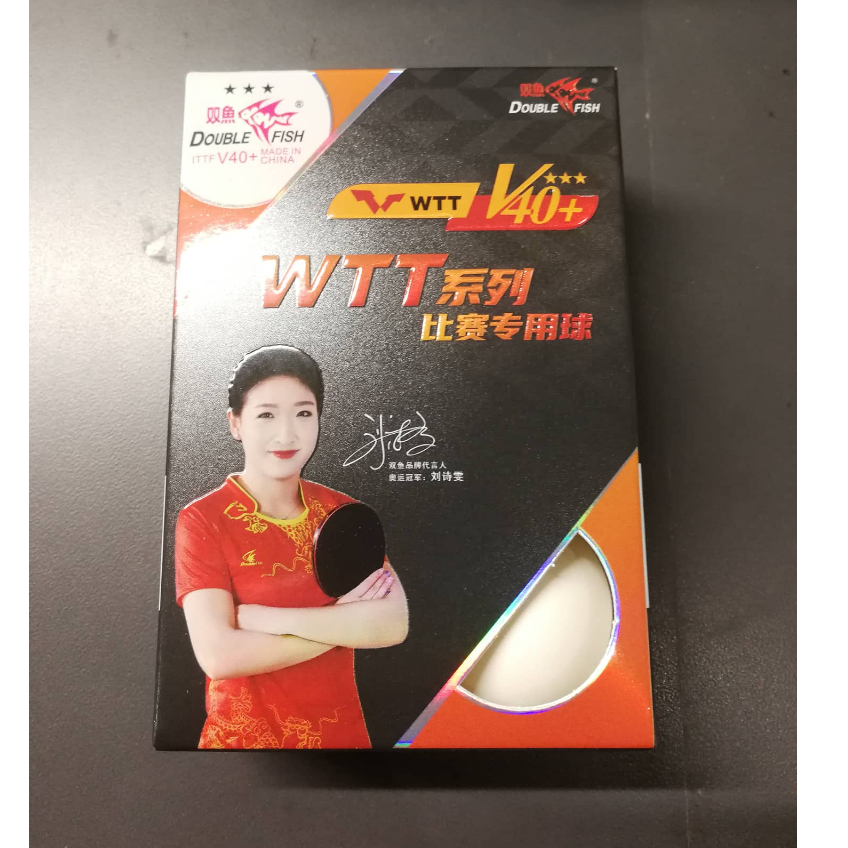 Authentic Double Fish V40+ WTT 3 Star Table Tennis Balls PingPong Balls Box of 6 Accessories ...