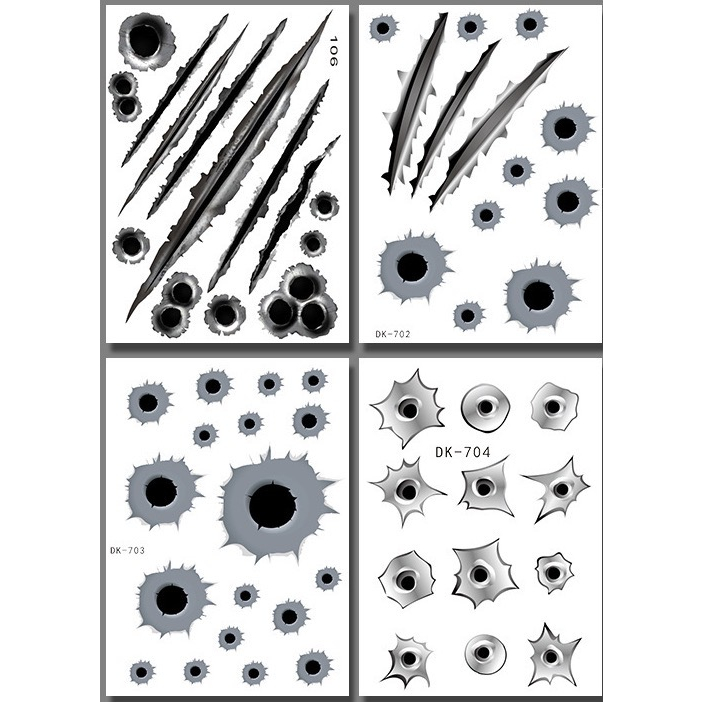 1pc 21CM*29CM Car Styling 3D Fake Bullet Hole Gun Shots Funny Car ...