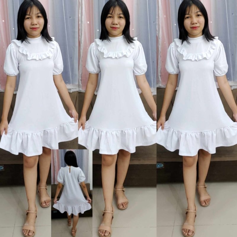 New Assorted Designs Plain White Dress for Kids to Teens | Shopee ...