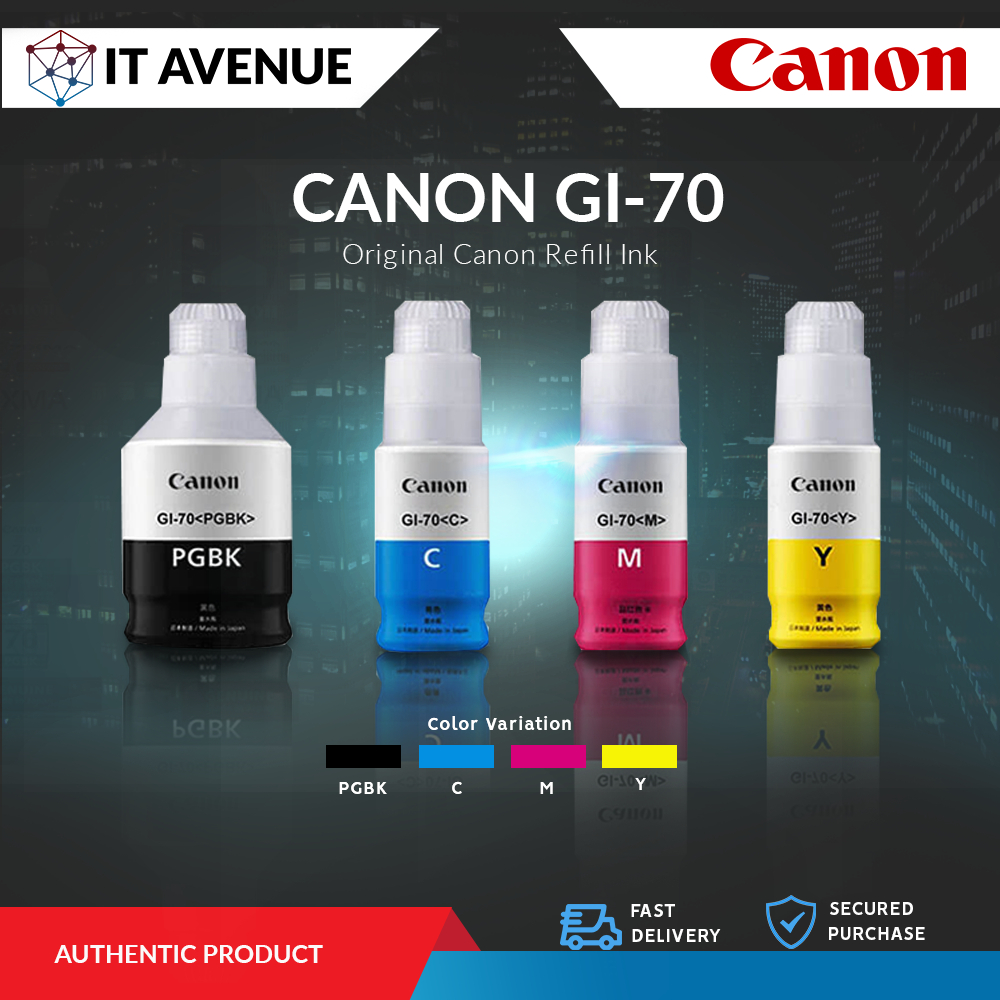 Canon Gi-70 Ink Bottle (Black, Cyan, Yellow, Magenta) | Shopee Philippines