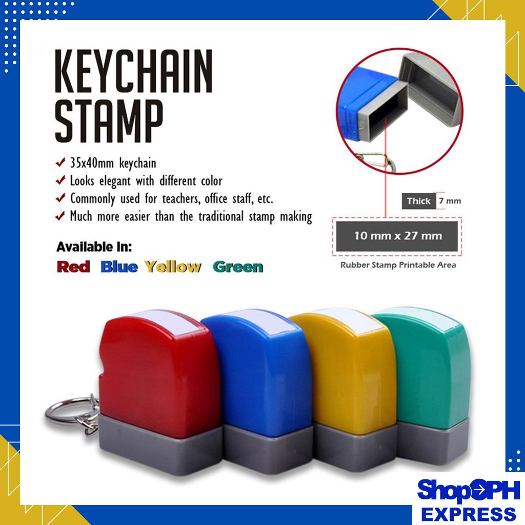 (Blank) 35*40mm Printable Photosensitive Self-Inking Key Chain Stamp ...