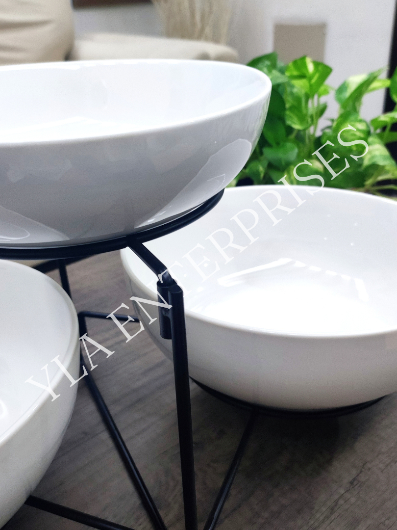 YLA - 3 Tier ROUND BOWL BUFFET SERVER Big Sizes Bowls (2pcs - 10.25 ...