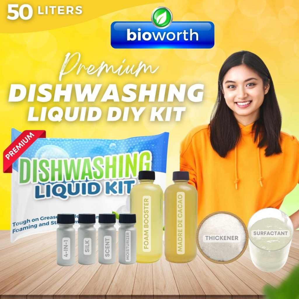 Bioworth Premium Dishwashing Liquid Kit DIY 50 Liter Yield Anti Grease ...