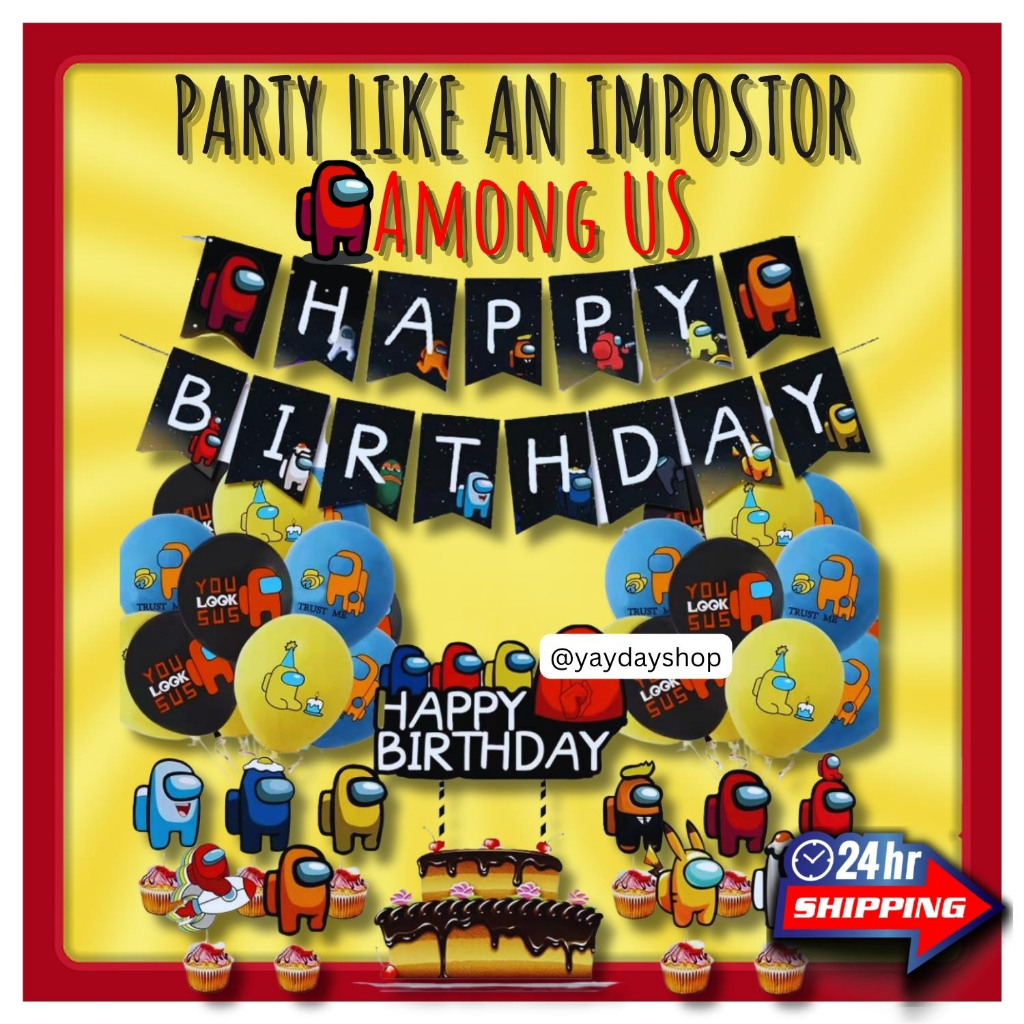 Party Like an Impostor: Deluxe AMONG US Birthday Decoration Set w ...