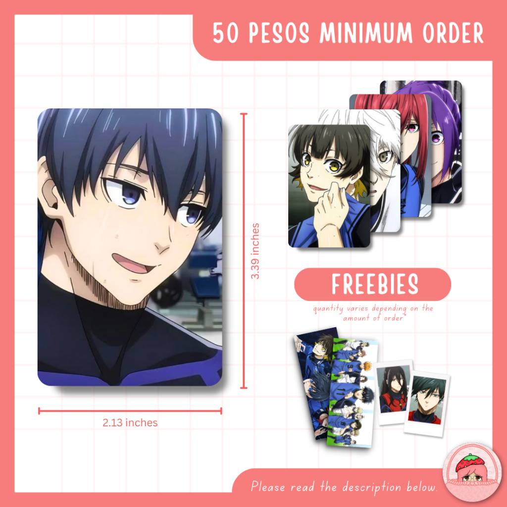 [3 PCS SET - PART 1 OF 2] BLUE LOCK ANIME PC PHOTO CARDS UNOFFICIAL ...
