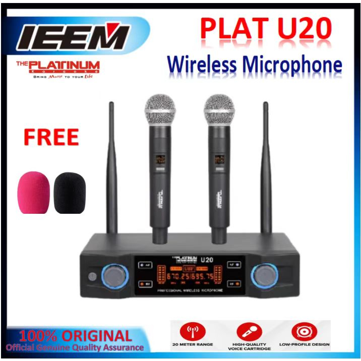 The Platinum U20 PTW 400U Wireless Microphone with foam | Shopee ...