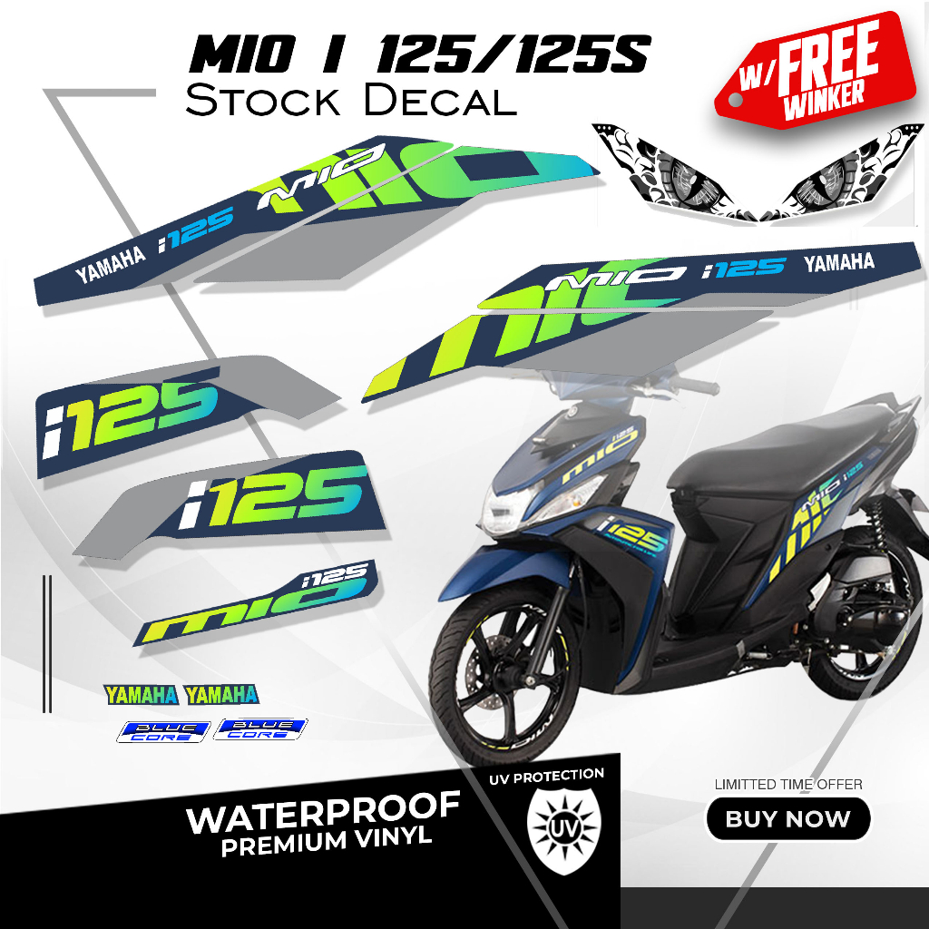 Mio i 125 Decals: Waterproof motorcycle sticker. Stock Design with Free ...