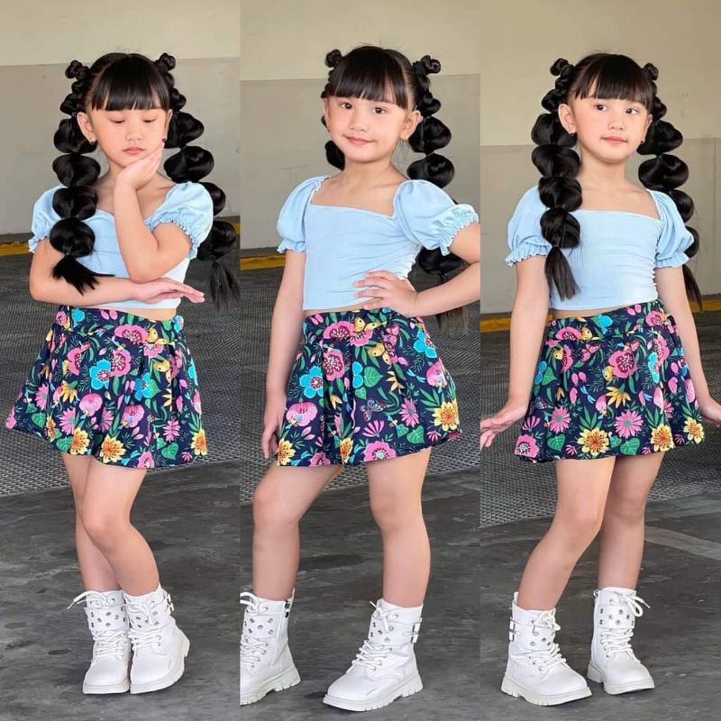 Kyian.ph Clay Puff Top and Floral Skirt Terno 3-5yo RTW OOTD for kids ...