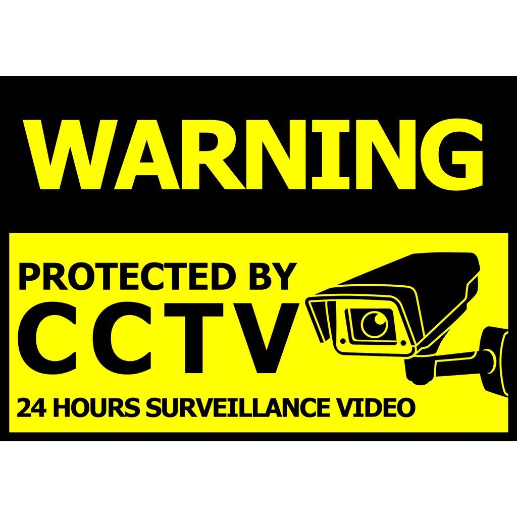 Laminated Signages | Warning CCTV Protected | Signage A4 HIGH QUALITY ...