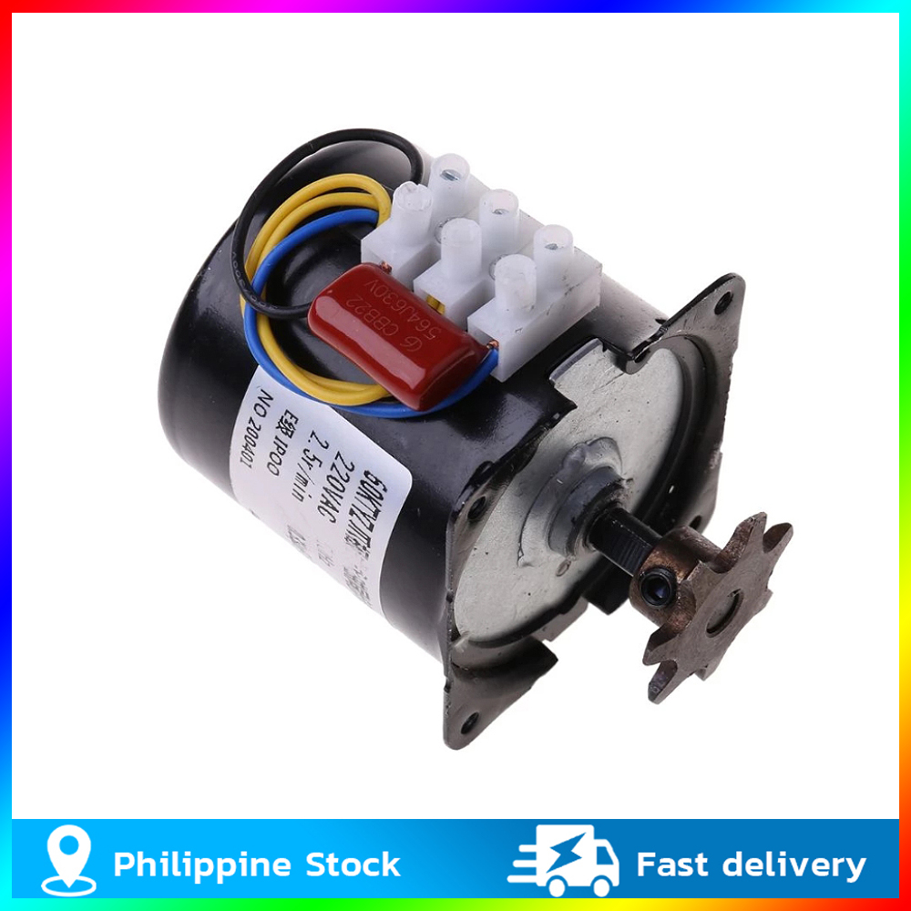 New upgrade 60KTYZ Permanent Magnet Synchronous Motor AC 220V 14W Gear Motor 2.5rpm | Shopee ...