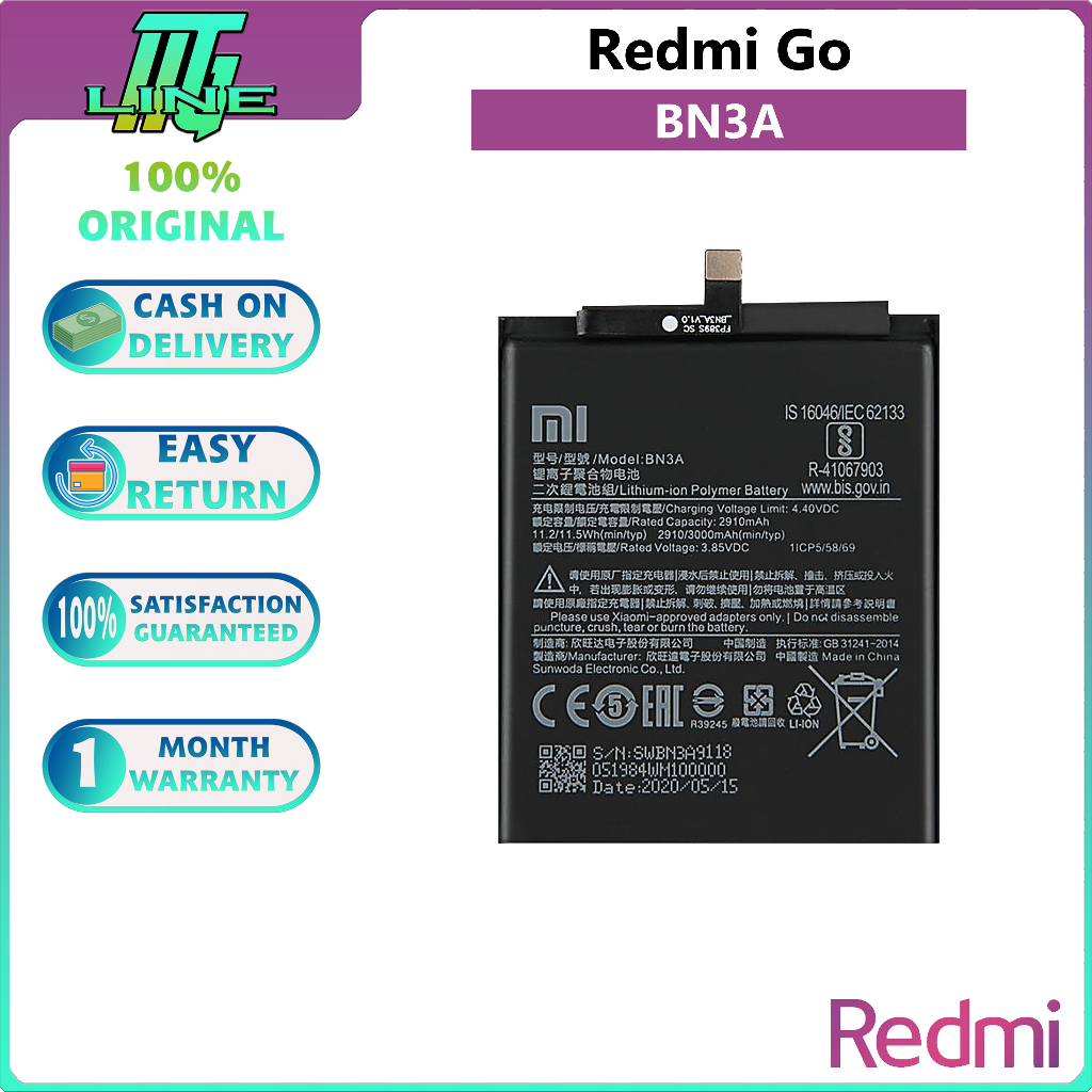 Original Redmi Go Battery BN3A 3000mAh Capacity | Shopee Philippines