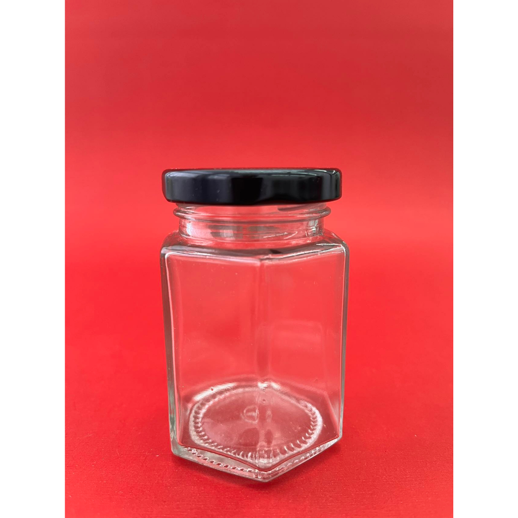 24pcs 100ml Hexagon Glass Jar Size 5.2cmX 5.2cmX 8.2cm With Free Seal | Shopee Philippines