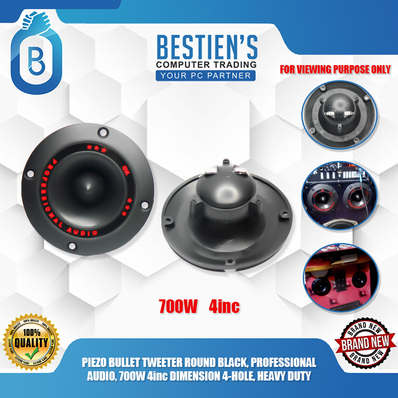 PIEZO BULLET TWEETER ROUND BLACK, PROFESSIONAL AUDIO, 700W 4inc ...