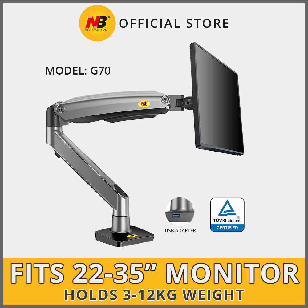 NB North Bayou Monitor Arm G70 Desk Mount Ultra Wide Full Motion Swivel ...